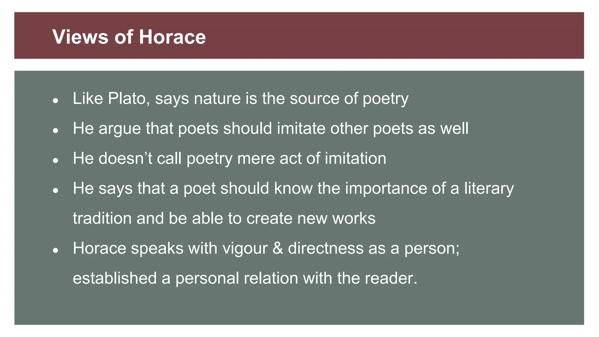 Horace's Ars Poetica Presentation by Kaushal Desai | PPTX