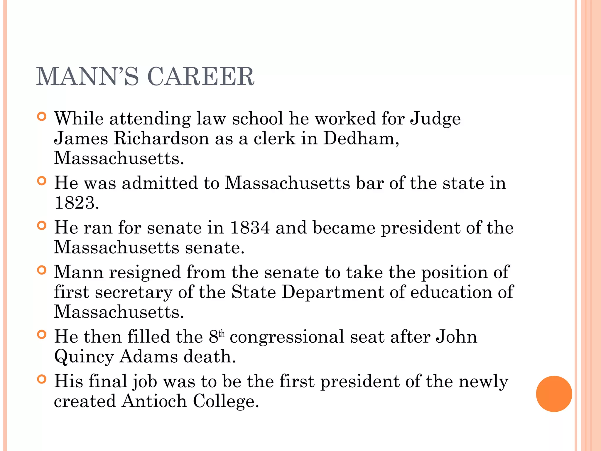 Horace mann educational reformer | PPT