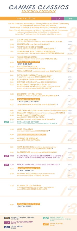 Horaires des projections | PDF