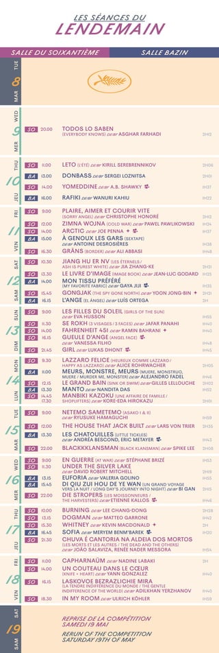 Horaires des projections | PDF