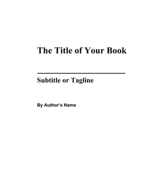 Jim Horan's 7x10 Book Template | PDF