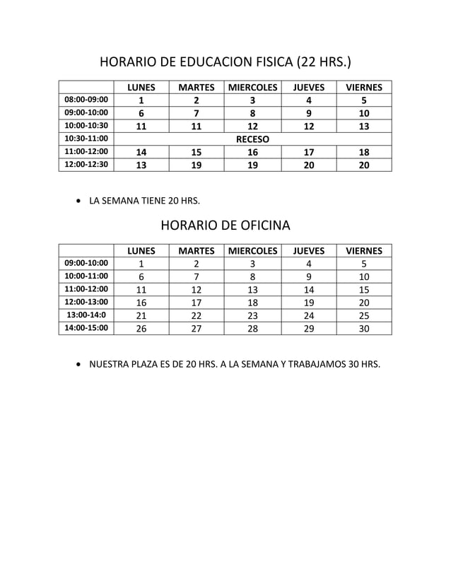 Horario | PDF