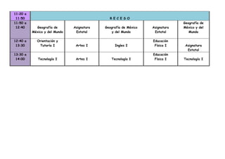 Horario 1º grado | DOCX