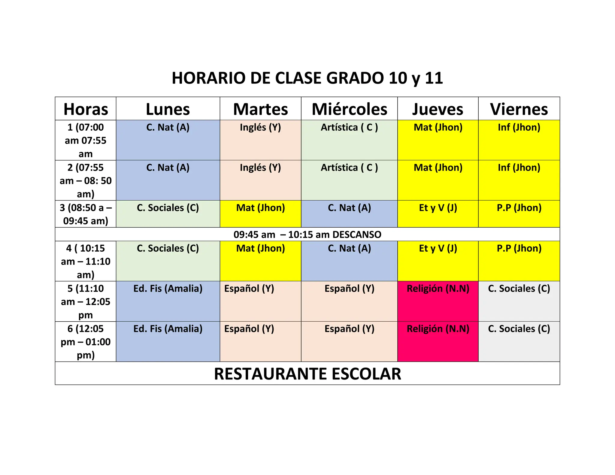 HORARIO DE CLASE GRADO SAN JOSÉ DE BUEY 2024 CARGA ACADEMICA DOCENTE | PPT