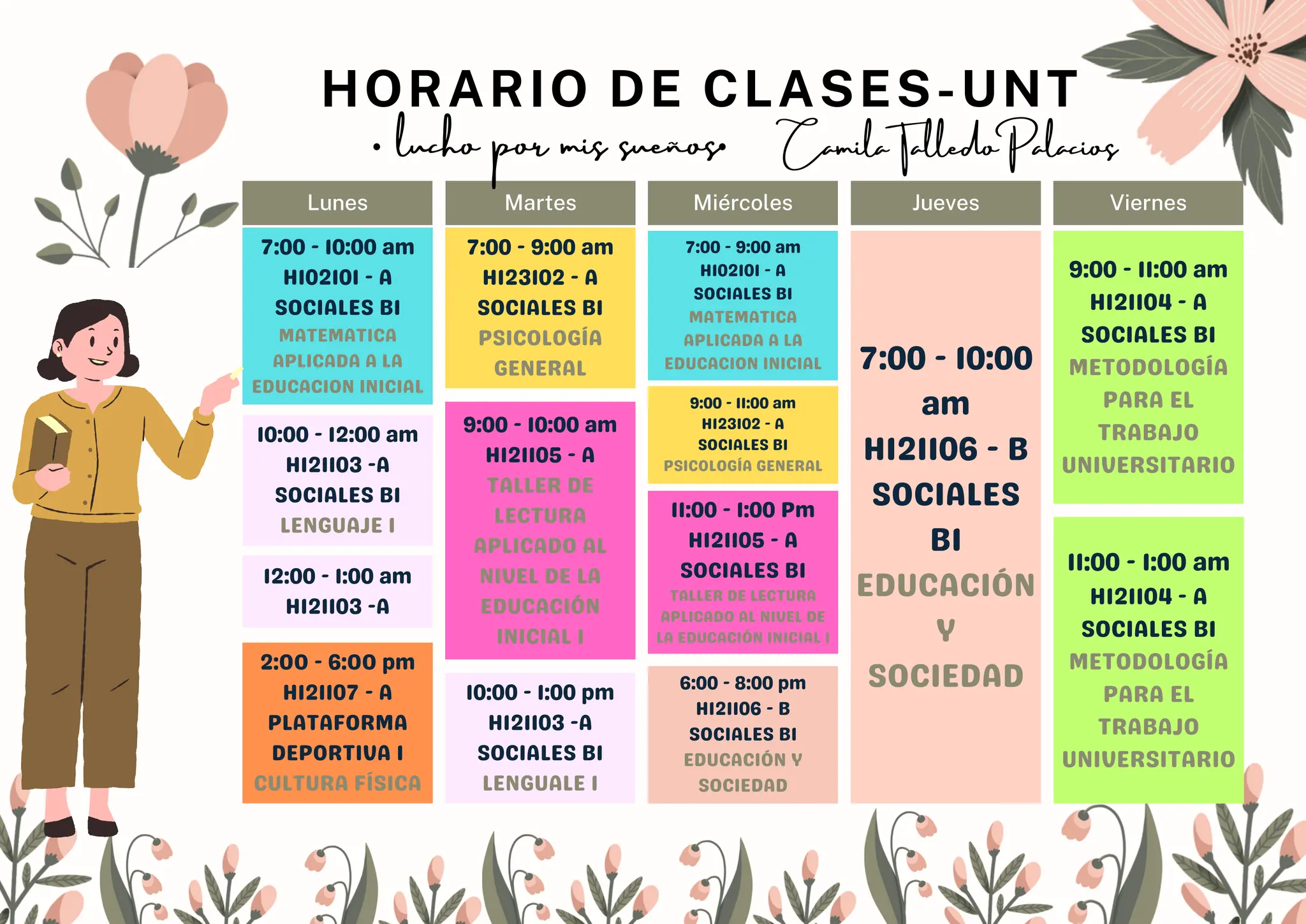 horario de clases - camila talledo.pppdf | PDF