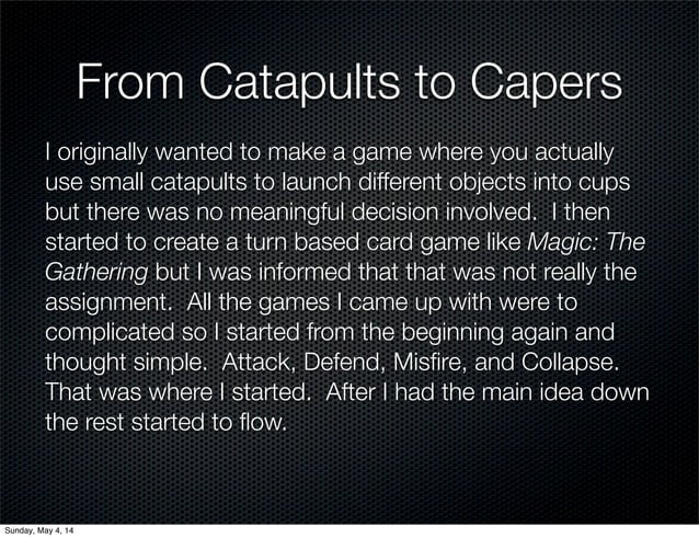 Catapult Capers Postmoterm | PPT