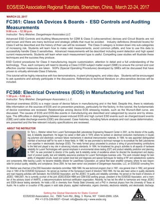 EOS/ESD Association, Inc. Regional Tutorials in Shenzhen, China | PDF