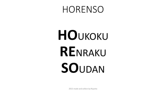 Horenso(1) training pengenalan | PPTX