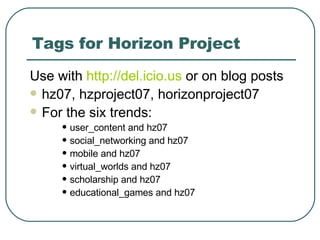 Horizon Project Introduction for Students | PPT