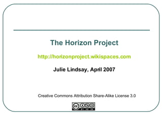 Horizon Project Introduction for Teachers | PPT