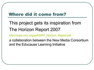 Horizon Project Introduction for Teachers | PPT
