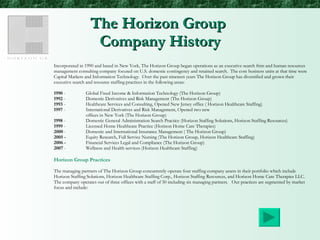 Horizon Group Presentation | PPT