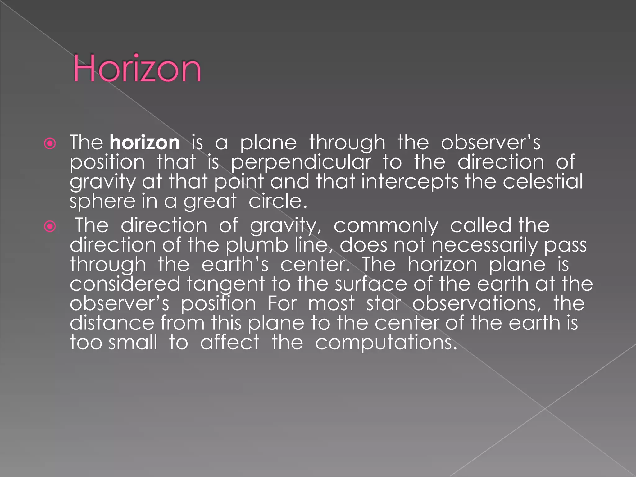 Horizon system of coordinates | PPTX