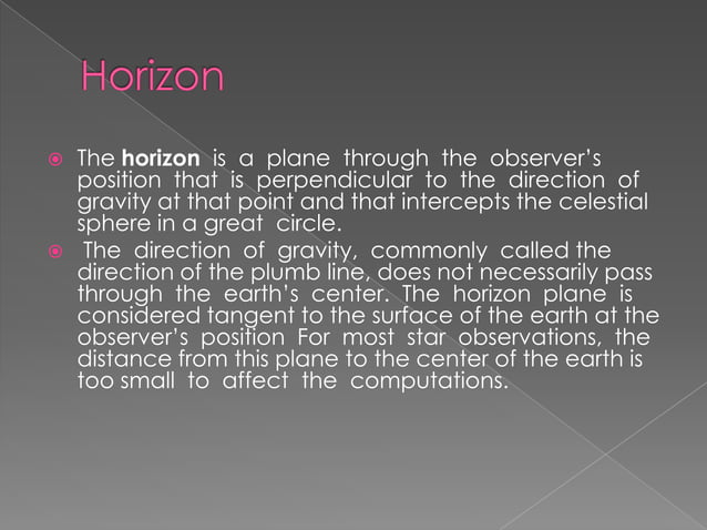 Horizon system of coordinates | PPTX
