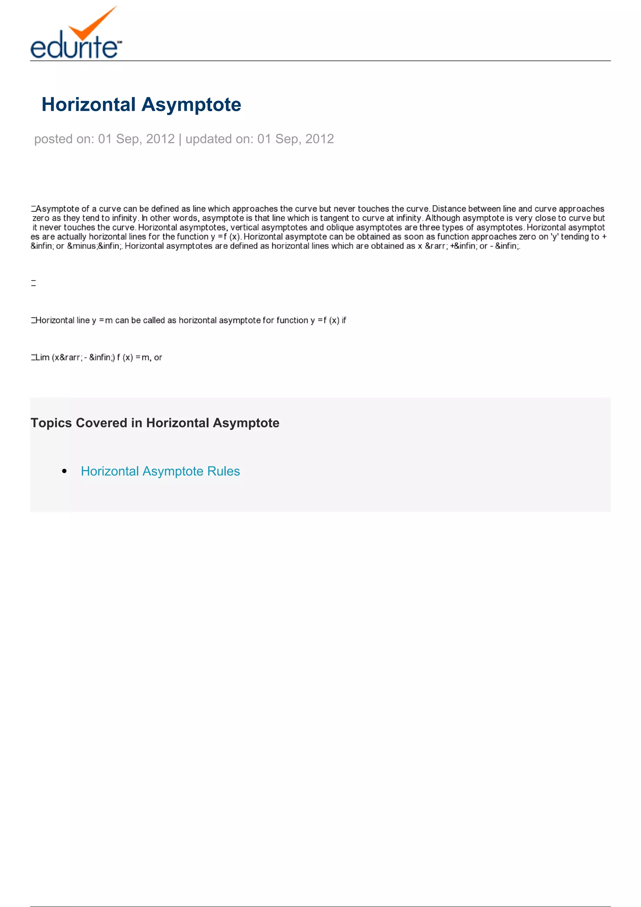 Horizontal Asymptote | PDF
