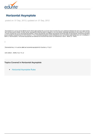 Horizontal Asymptote | PDF