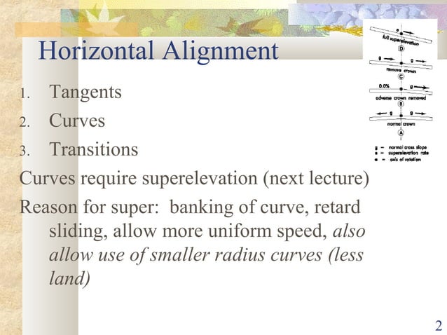 Horizontal alignment of Roads | PPT | Physics | Science