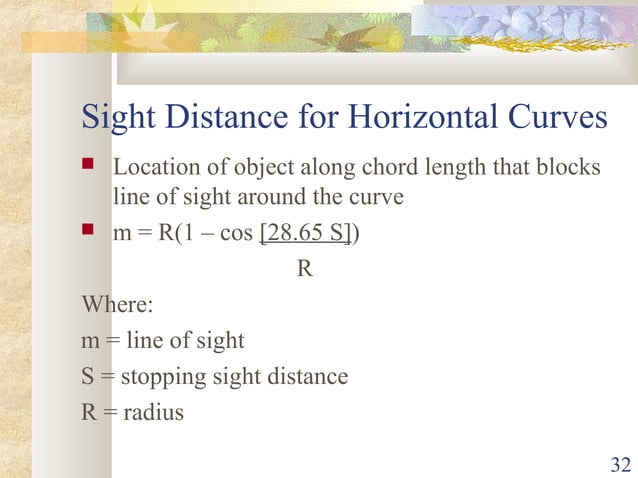 Horizontal alignment of Roads | PPT | Physics | Science