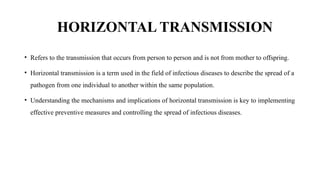 HORIZONTAL AND VERTICAL transmision of infectious | PPTX