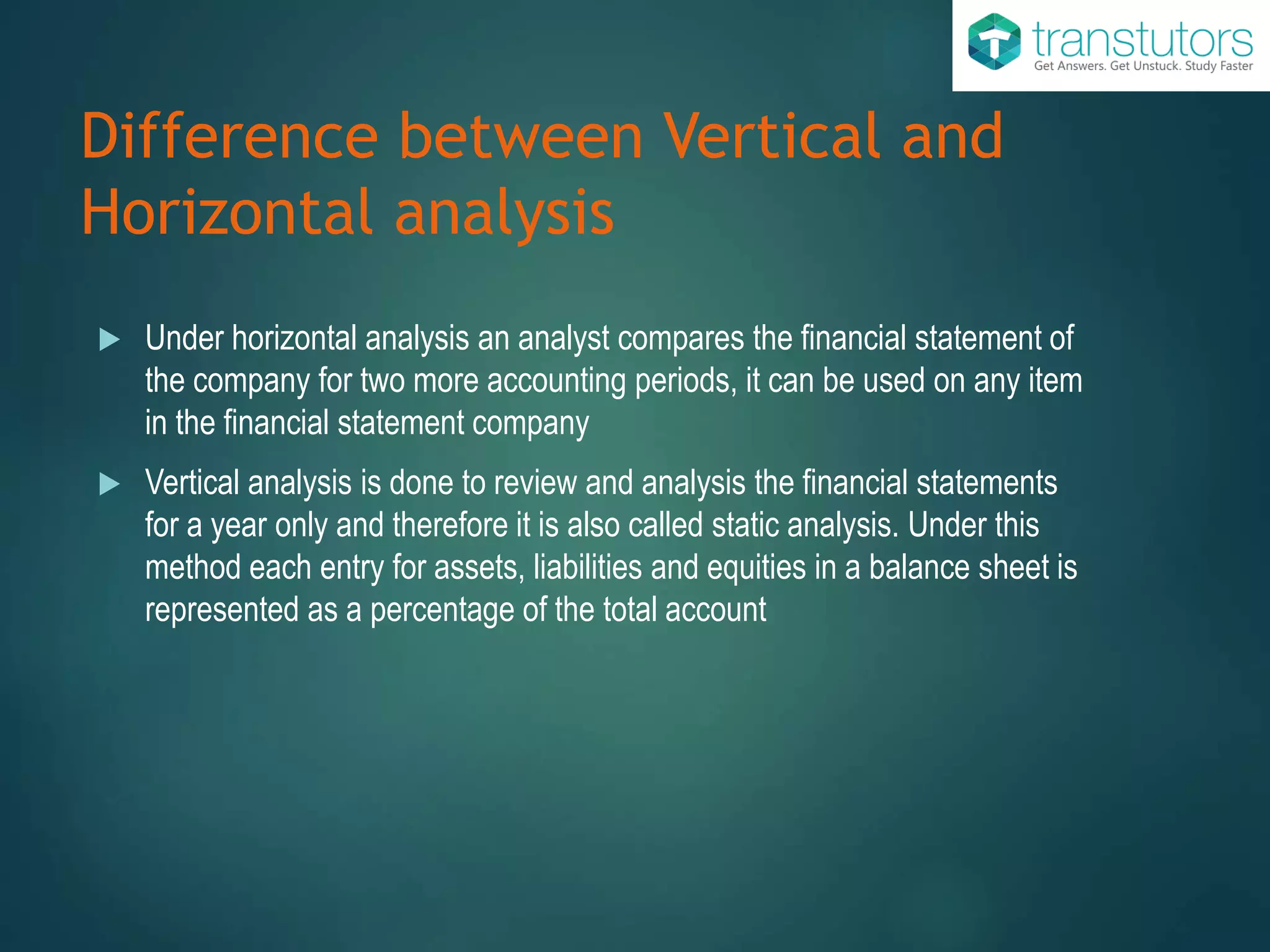 Horizontal and Vertical Analysis | Accounting | PPTX