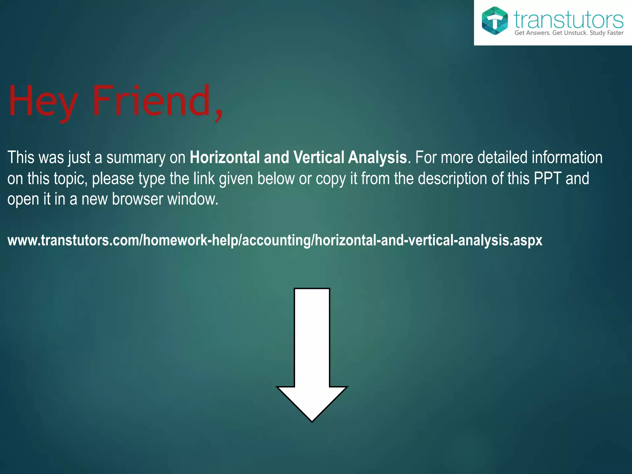 Horizontal and Vertical Analysis | Accounting | PPTX