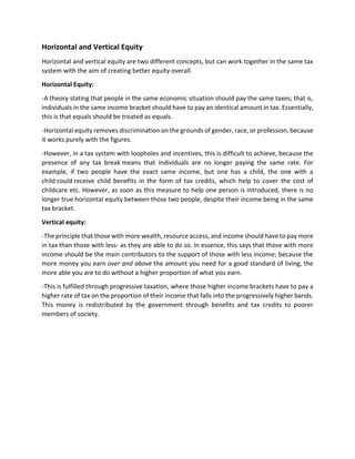 Horizontal and vertical equity | PDF