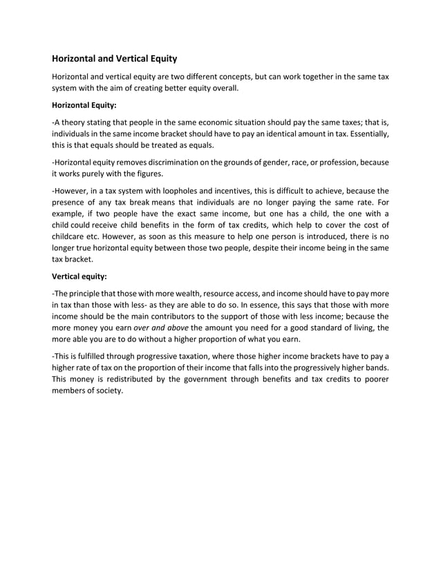 Horizontal and vertical equity | PDF