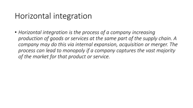 Horizontal and vertical integration | PPTX