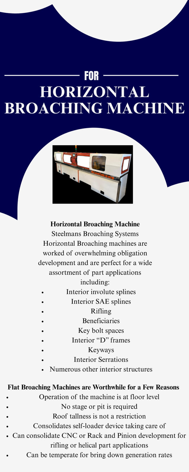 horizontal broaching machine povided by steelmans manufacturer | PDF