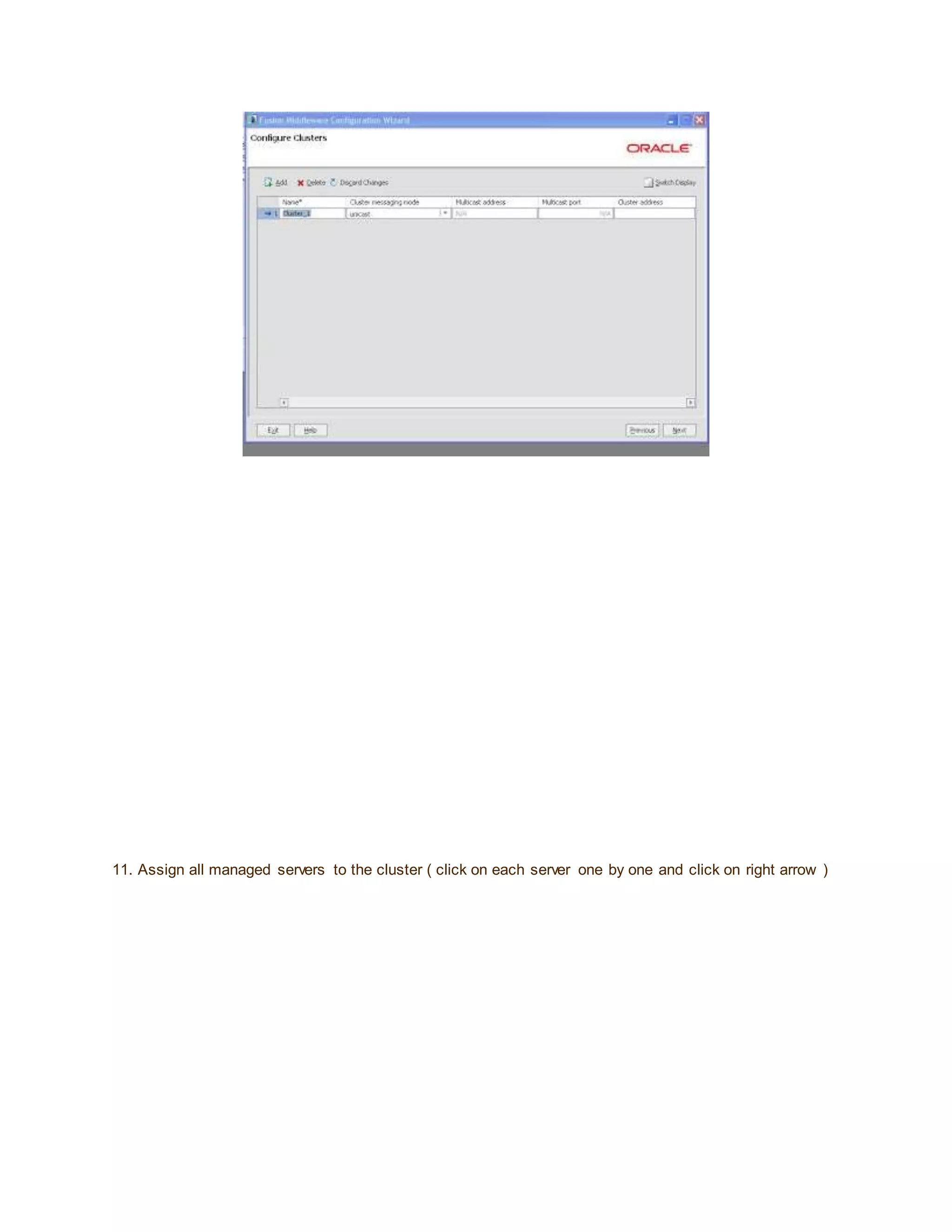 Horizontal clustering configuration steps | DOCX