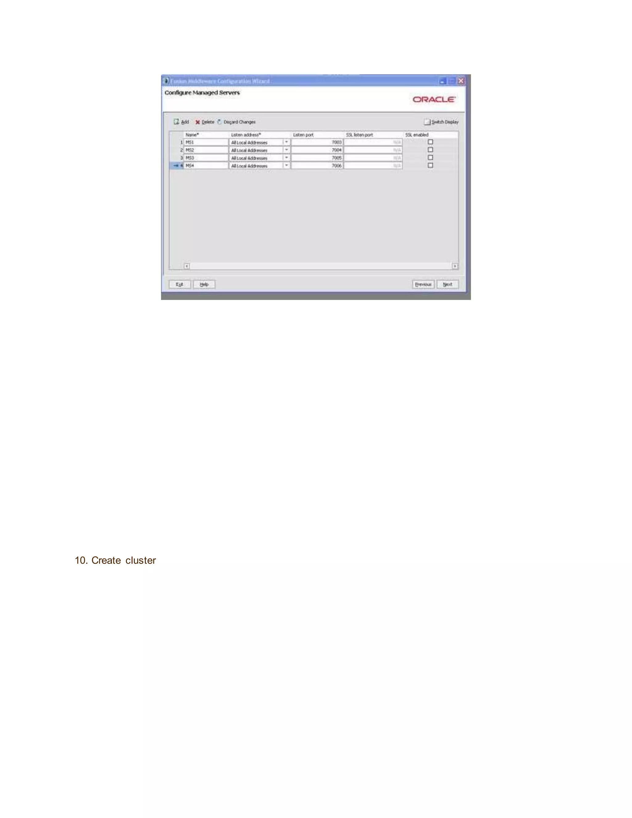 Horizontal clustering configuration steps | DOCX
