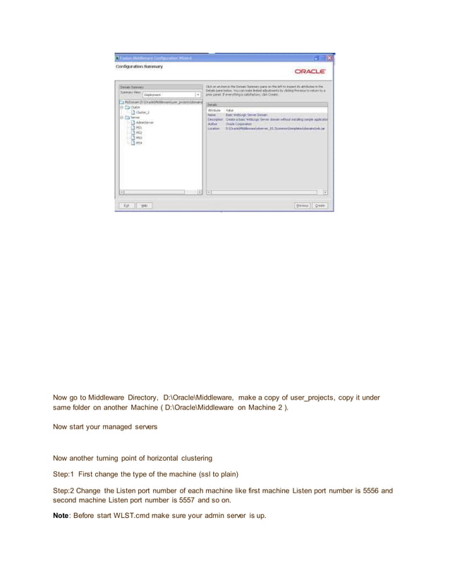 Horizontal clustering configuration steps | DOCX