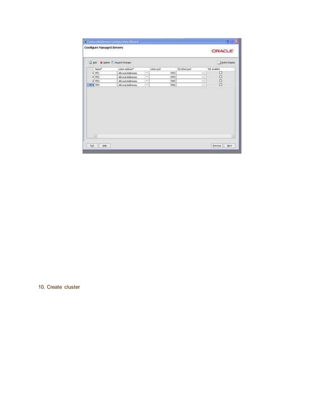 Horizontal clustering configuration steps | DOCX