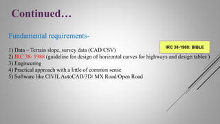 Horizontal curve- IRC 38 | PPTX