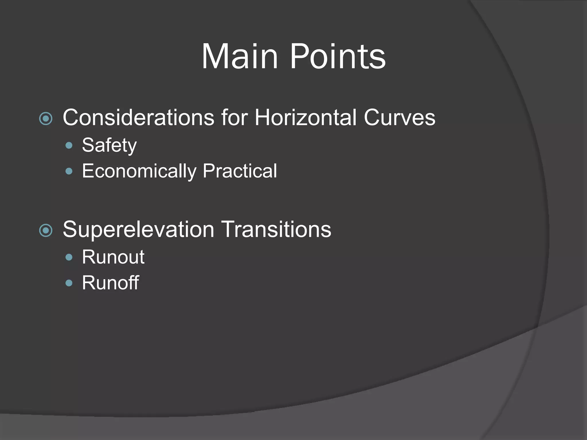 Horizontal curves PRESENTATION | PDF