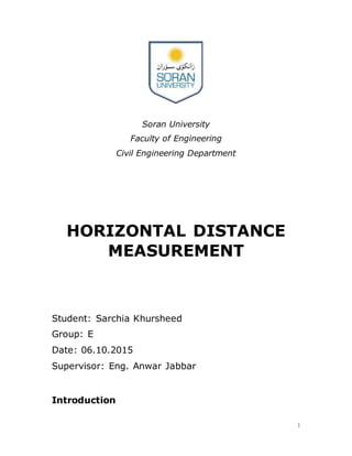 Horizontal Distance Measurement - Report | DOCX
