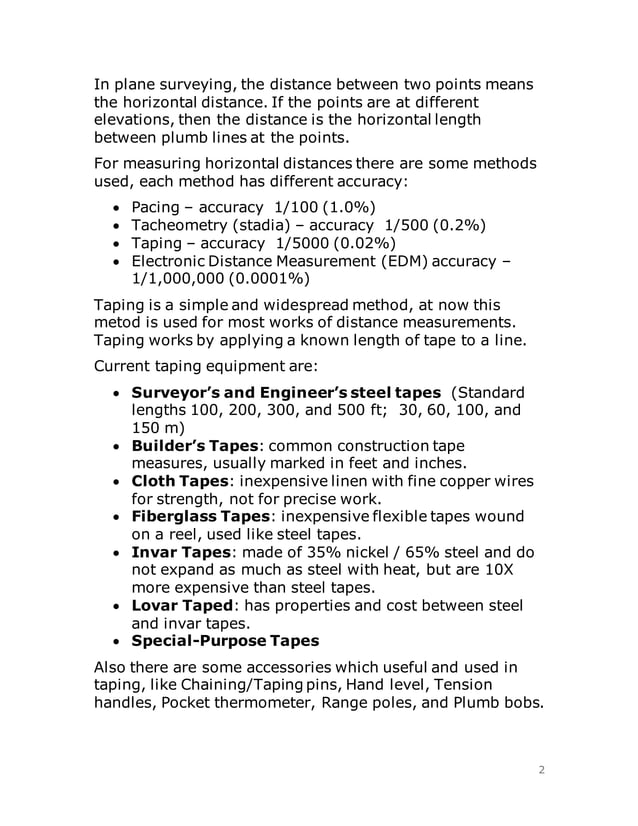 Horizontal Distance Measurement - Report | PDF