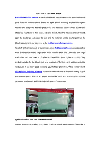 Horizontal fertilizer mixer | PDF