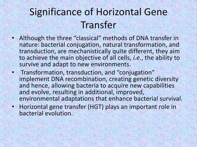 Horizontal gene transfer in bacteria | PDF | Biological Sciences | Science