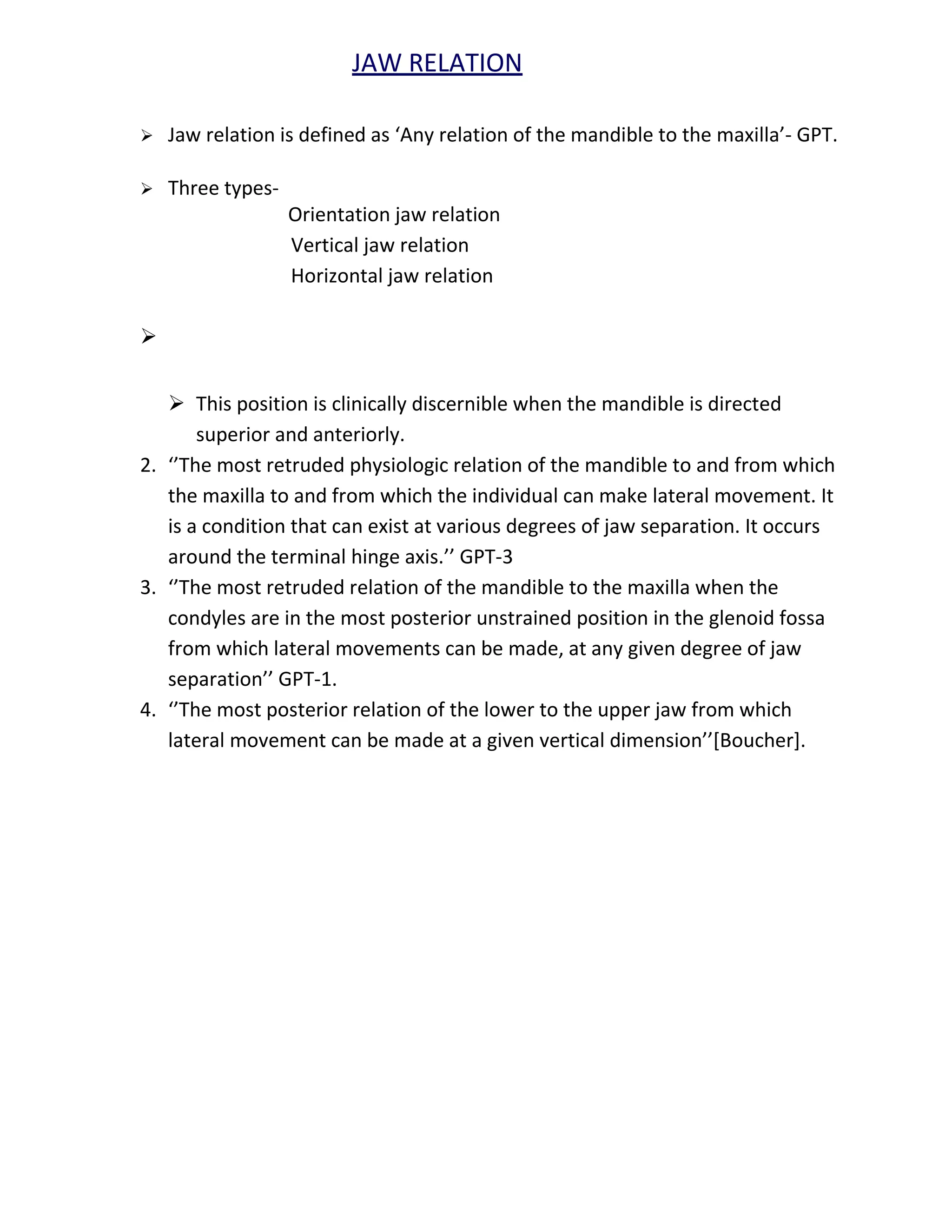Horizontal jaw relation | DOCX