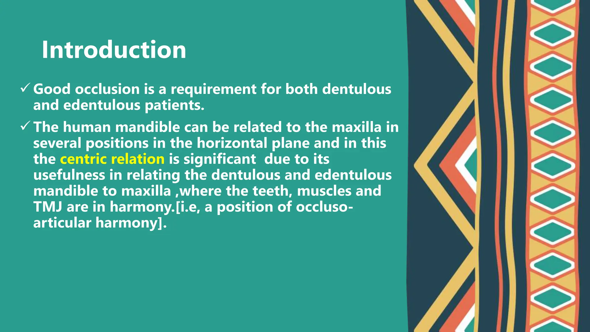 HORIZONTAL JAW RELATION - prosthodontics | PPTX