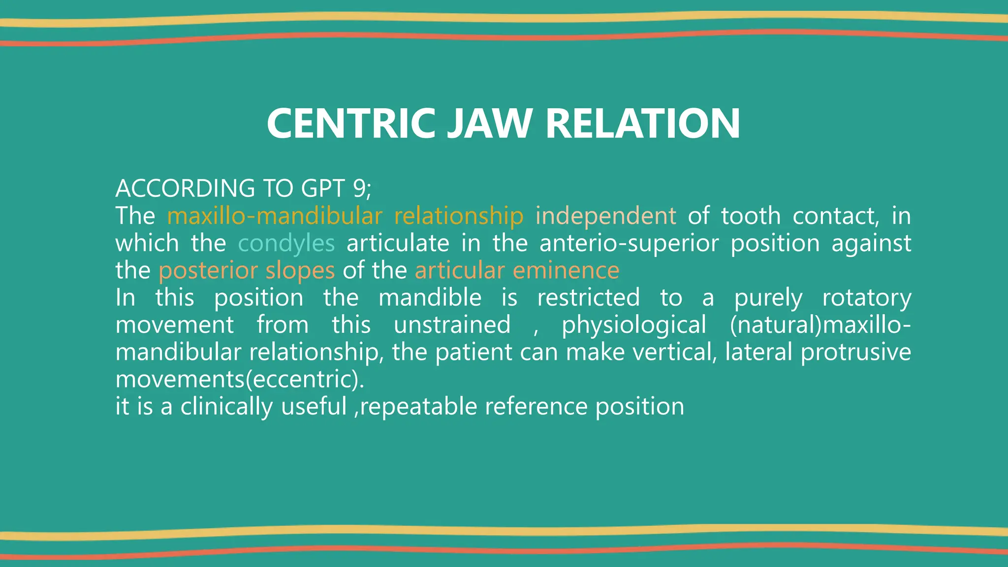 HORIZONTAL JAW RELATION - prosthodontics | PPTX