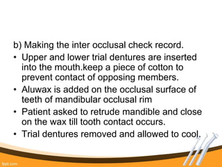 Horizontal jaw relation -prosthodontics | PPTX