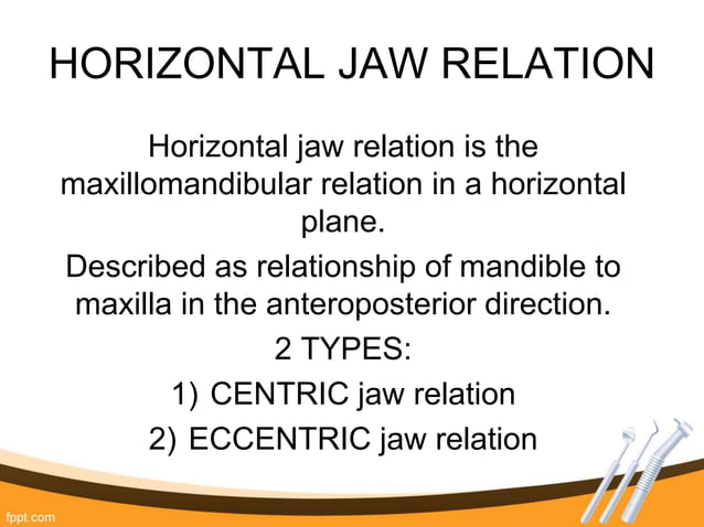 Horizontal jaw relation -prosthodontics | PPTX | Dental Health ...