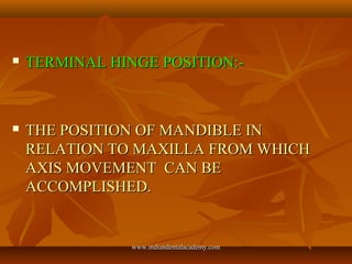 Horizontal jaw relations/dental courses | PPT