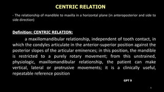 HORIZONTAL JAW RELATIONS - jaw relation pptx | PPTX