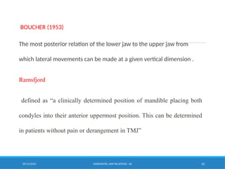 HORIZONTAL JAW RELATIONS IN PROSTHODONTICS | PPTX