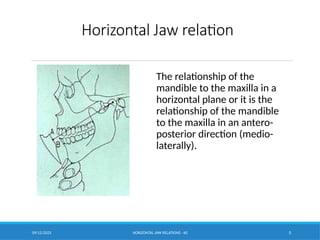 HORIZONTAL JAW RELATIONS IN PROSTHODONTICS | PPTX