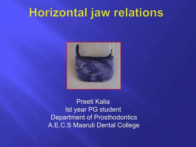 Horizontal jaw relations ppt | PPTX