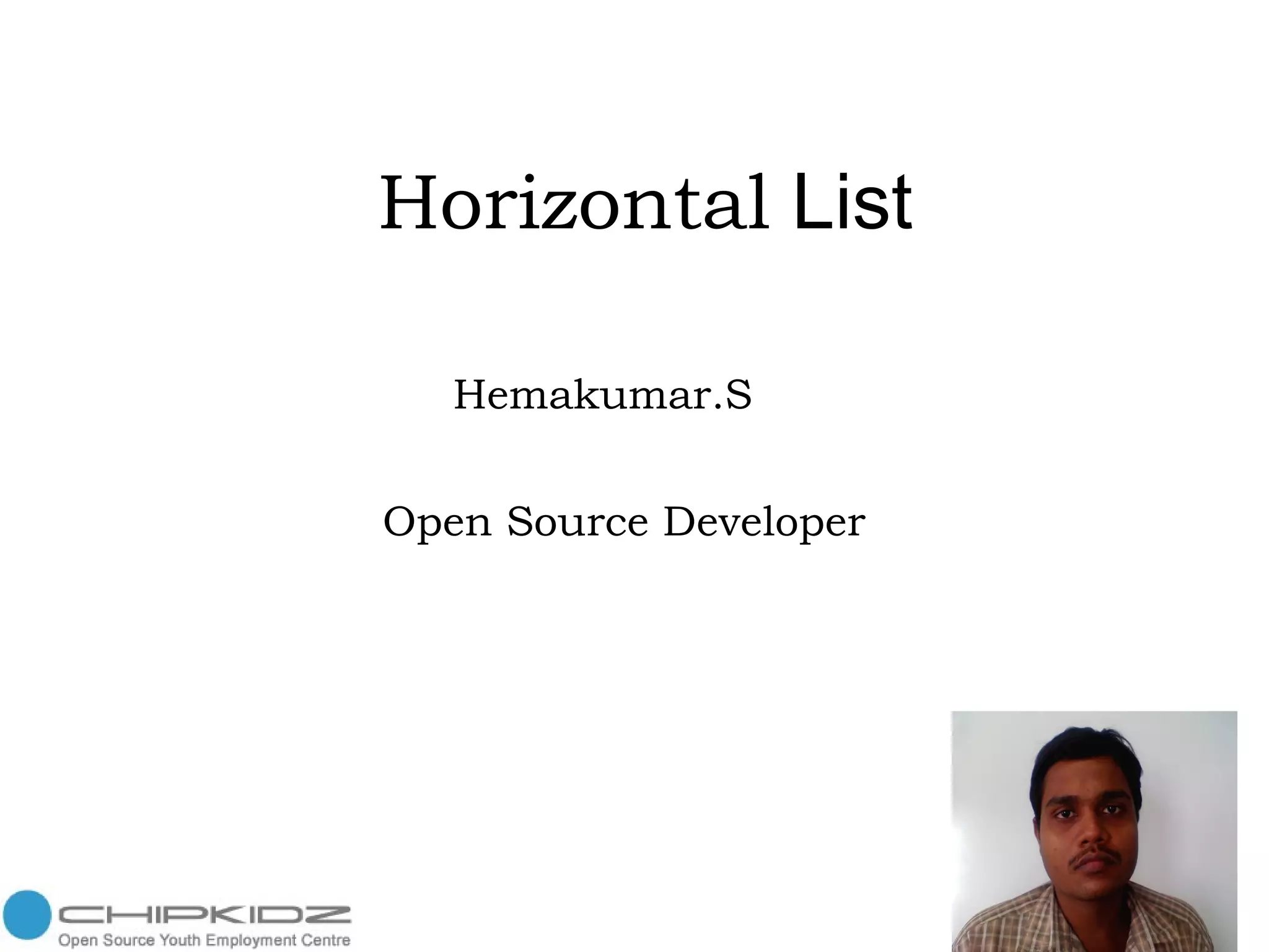 Horizontal list | PPT